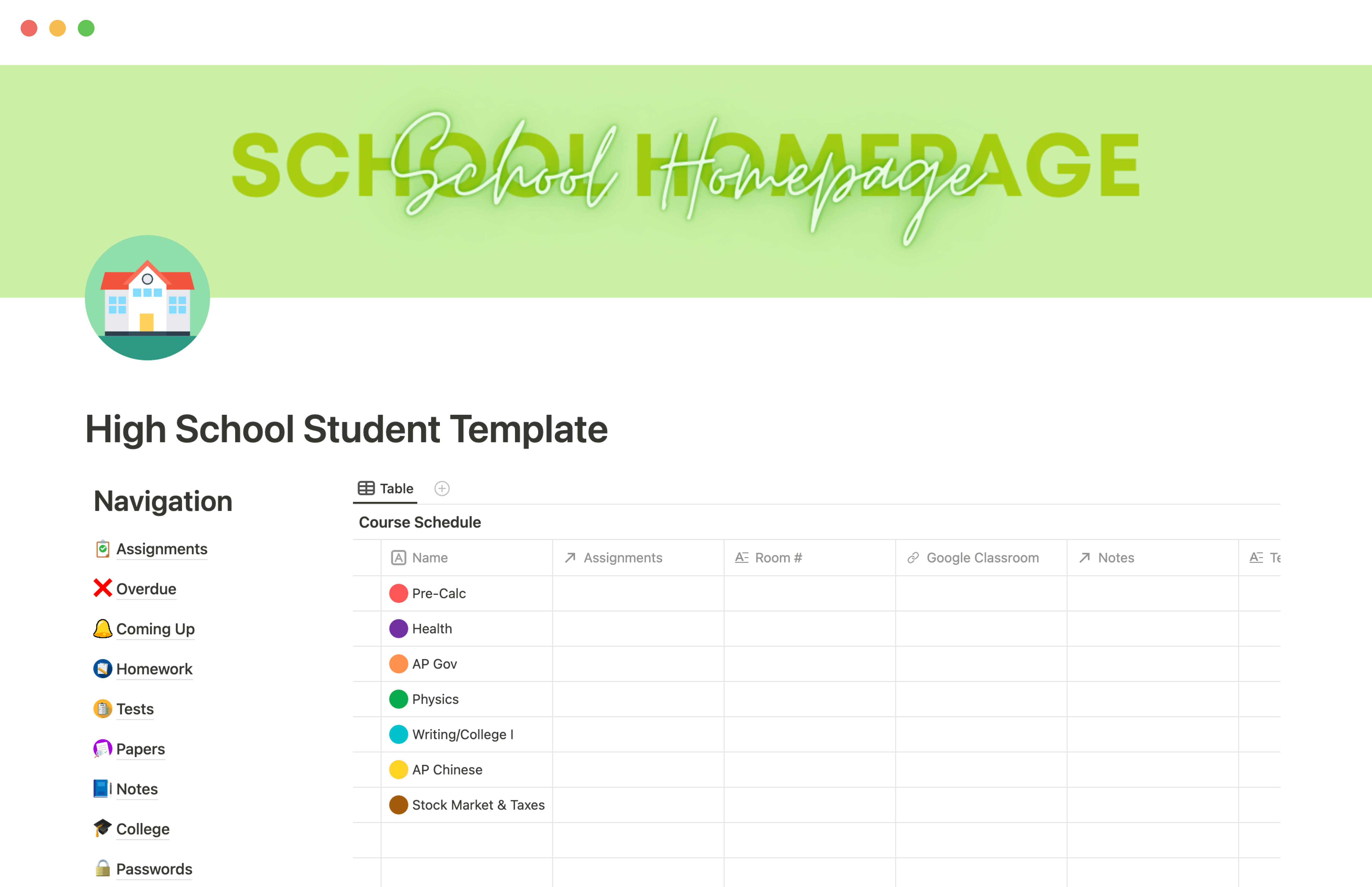 High School Student Template | Academic Planning & College Prep | Buildin